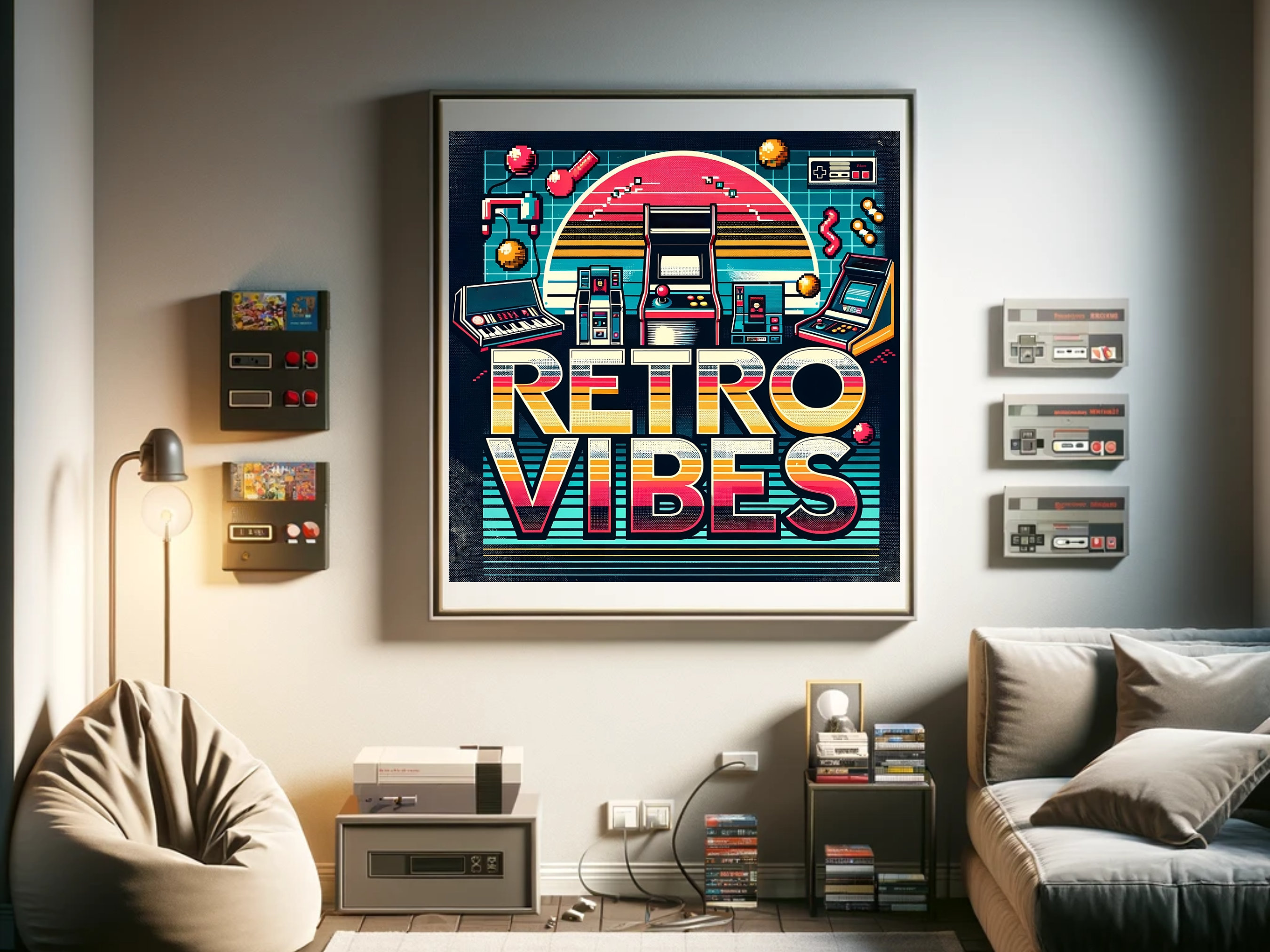 Retro Wall Art, Game Room Decor, Digital Download, Gamer Gift ...