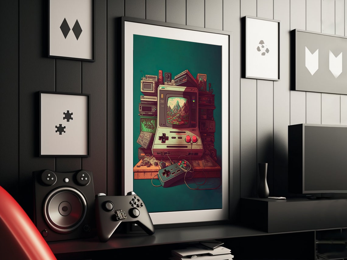 Retro Gaming Wall Art Game Room Decor Digital Download - Etsy