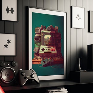 Retro Gaming Wall Art, Game Room Decor, Digital Download, Gamer Gift ...
