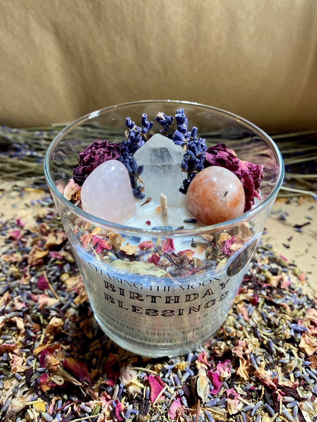 Birthday Blessings Intention Crystal Candle Birthday Gift Intention ...