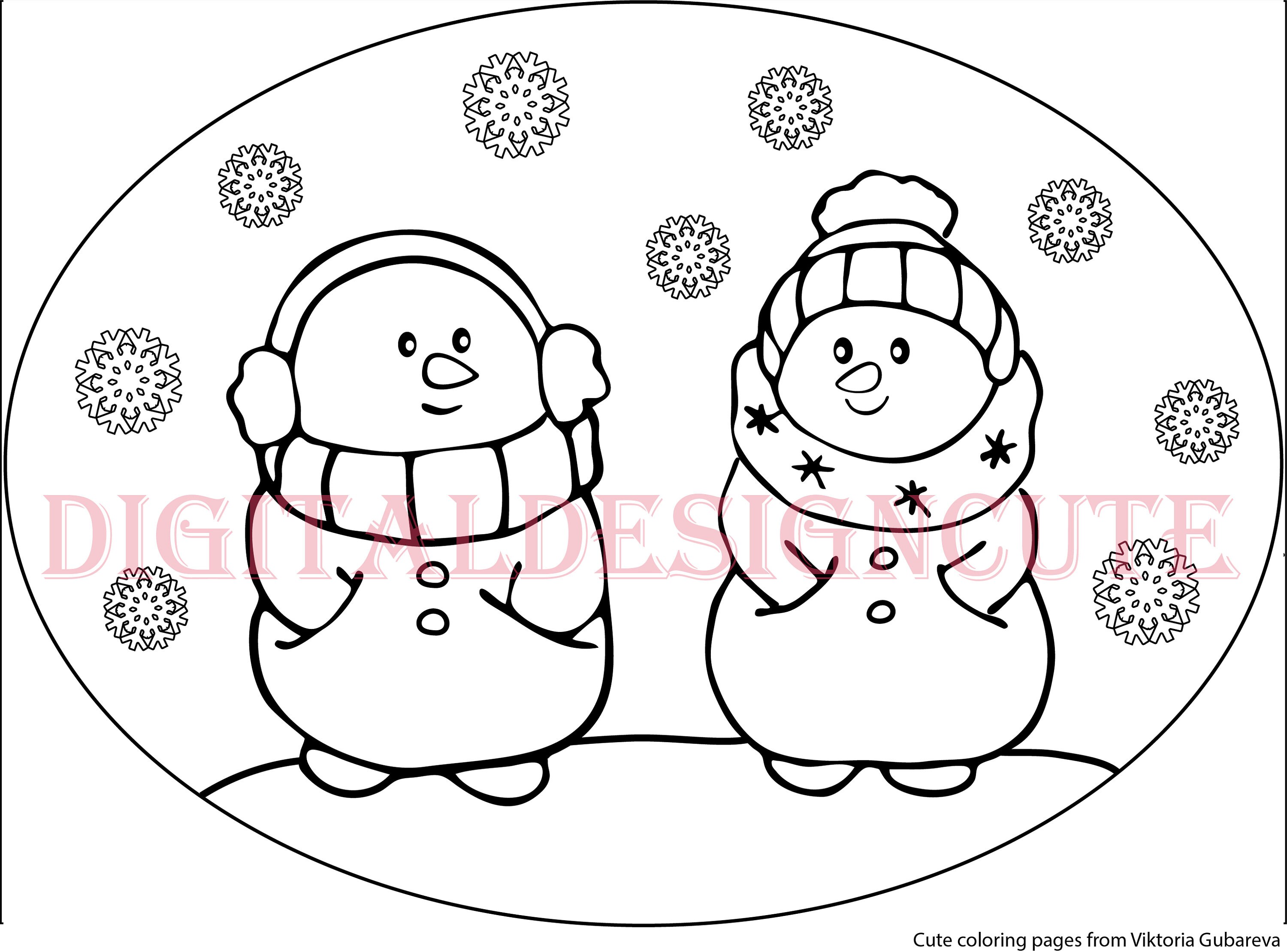 Christmas Printable Coloring Pages, New Year Set. Instant PDF Download ...