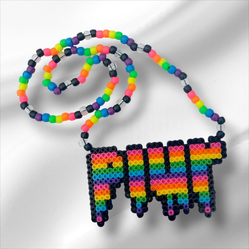 PLUR Perler Bead Rave Kandi Necklace - Etsy