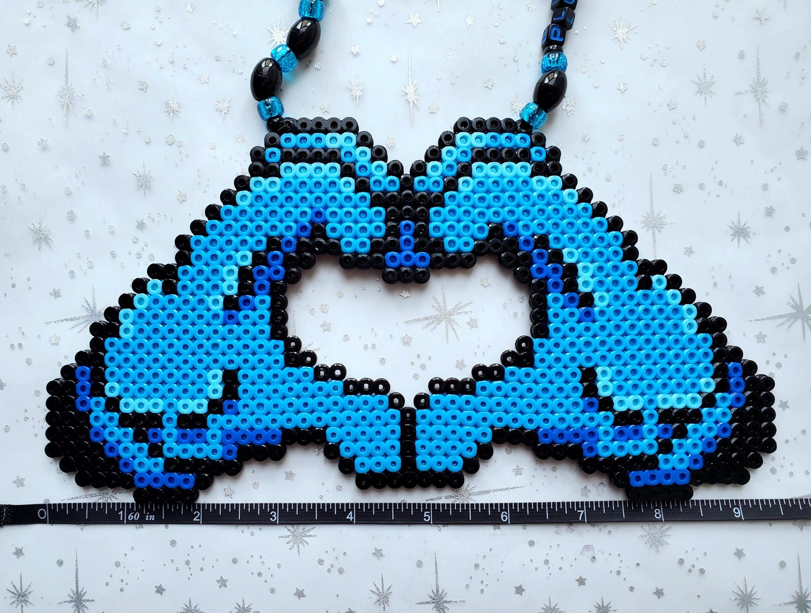 PLUR Heart Hands Blue Perler Bead Rave Kandi Necklace 2 Sizes - Etsy