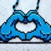 PLUR Heart Hands Blue Perler Bead Rave Kandi Necklace 2 Sizes - Etsy