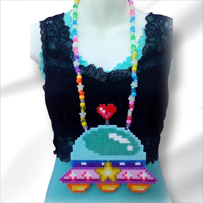 UFO Spaceship Perler Bead Rave Kandi Necklace - Etsy