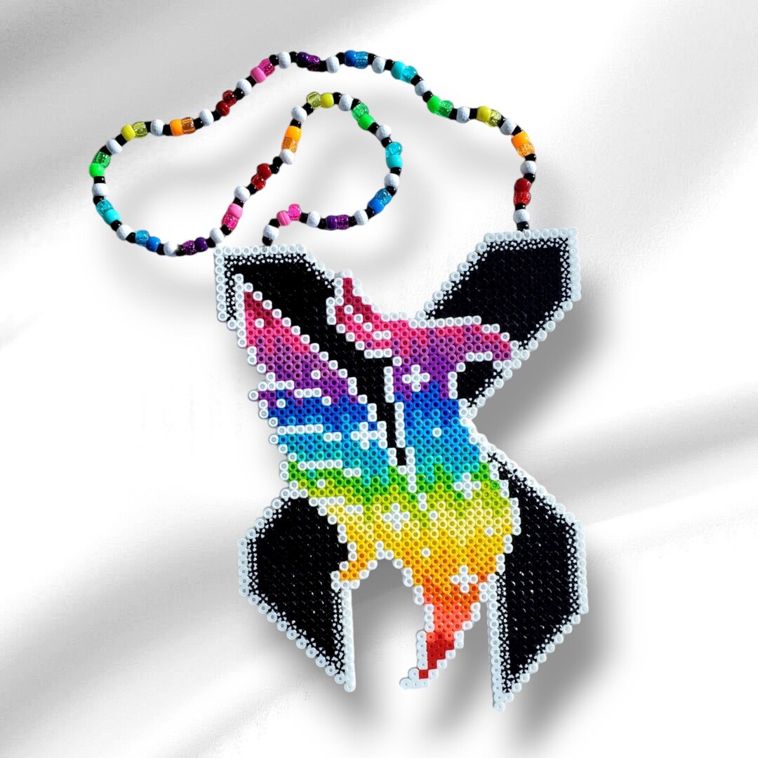 Excision/illenium Rainbow Perler Bead Rave Kandi Necklace - Etsy