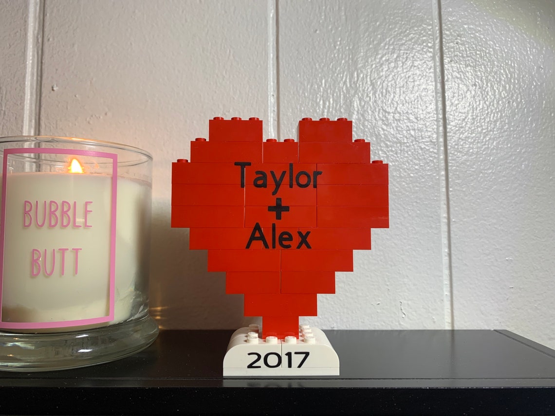 Lego Heart Custom Set | Lego Gift | Couples Gift | Genuine Lego Pieces ...