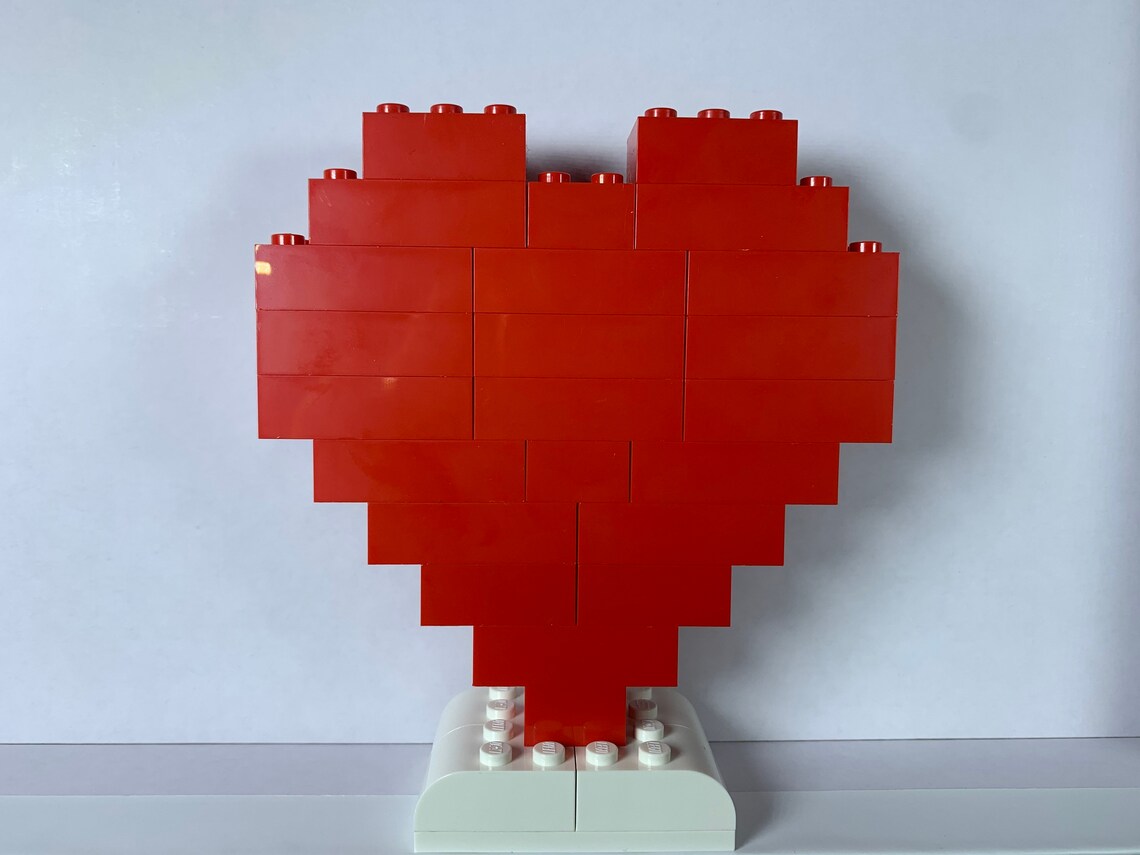Lego Heart Custom Set | Lego Gift | Couples Gift | Genuine Lego Pieces ...