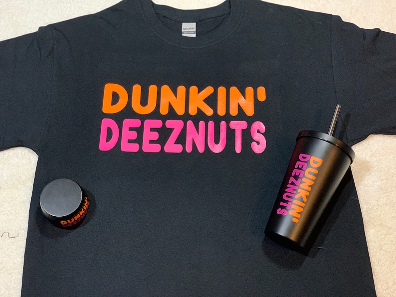 Dunkin Deez Nuts Bundle BLACK Dunkin' Shirt Coffee Cup - Etsy