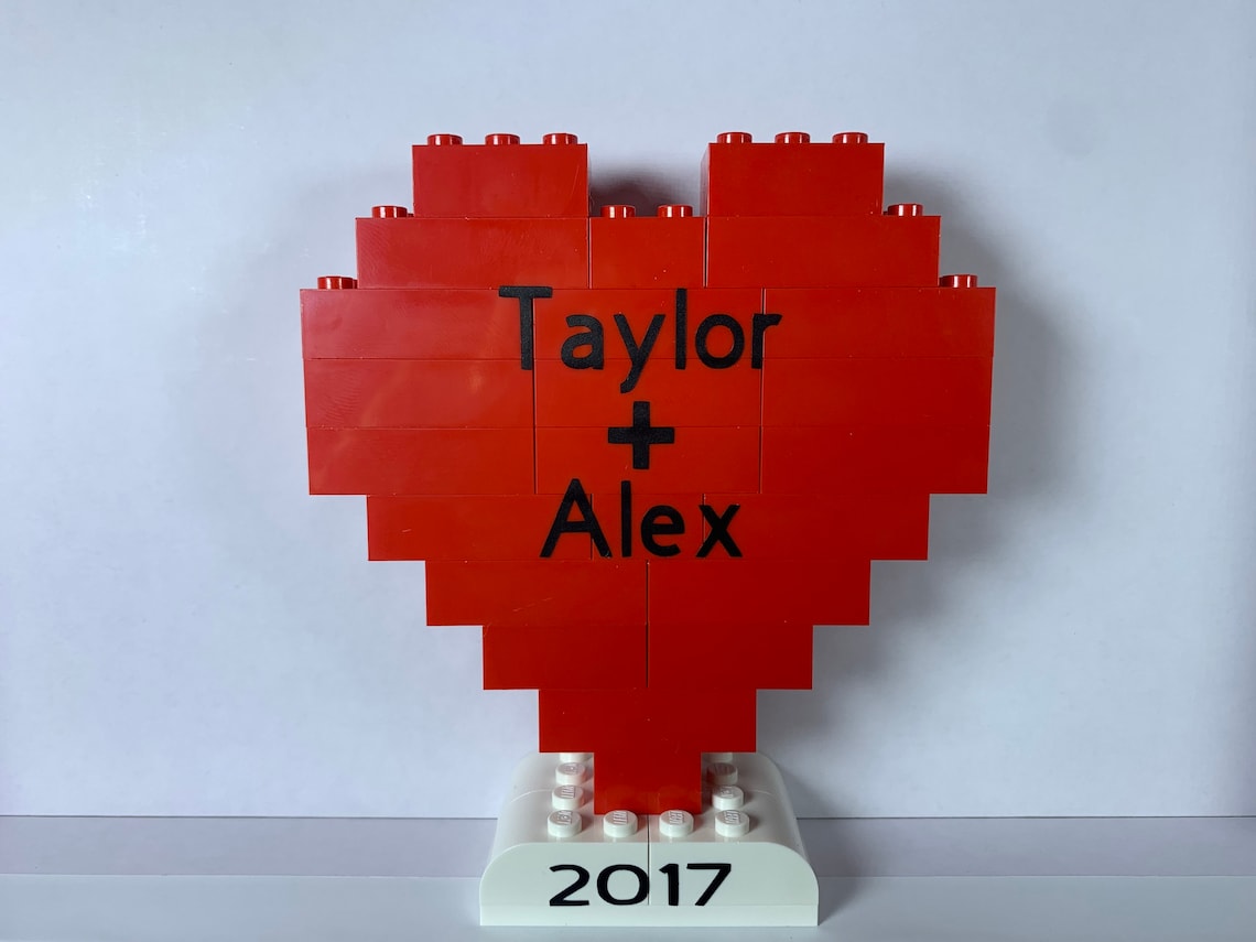 Lego Heart Custom Set | Lego Gift | Couples Gift | Genuine Lego Pieces ...