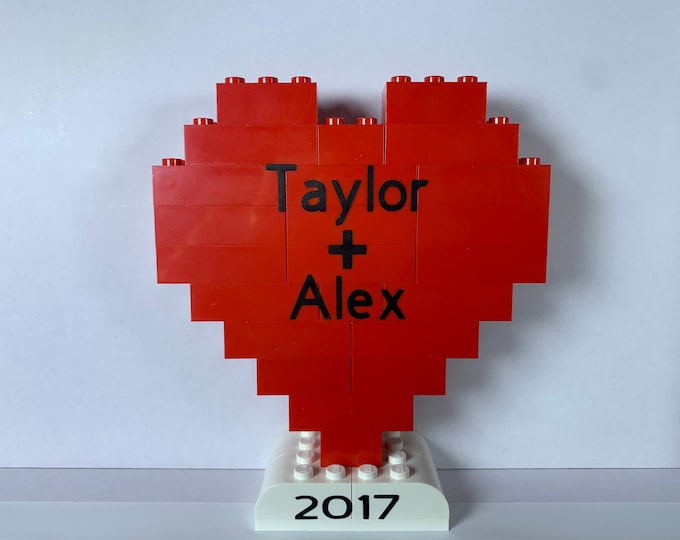 Lego Heart Custom Set | Lego Gift | Couples Gift | Genuine Lego Pieces ...