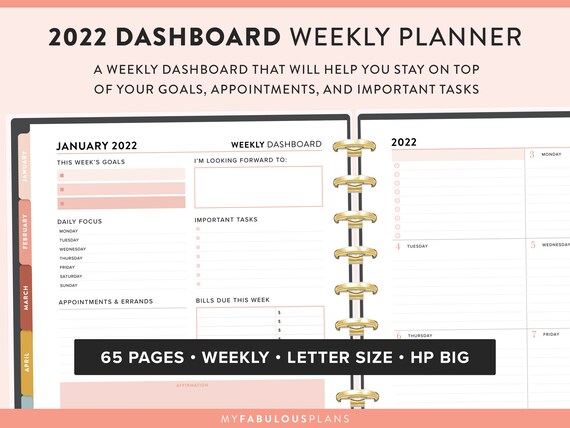 Happy Planner Big Printable Weekly Dashboard Layout Weekly | Etsy