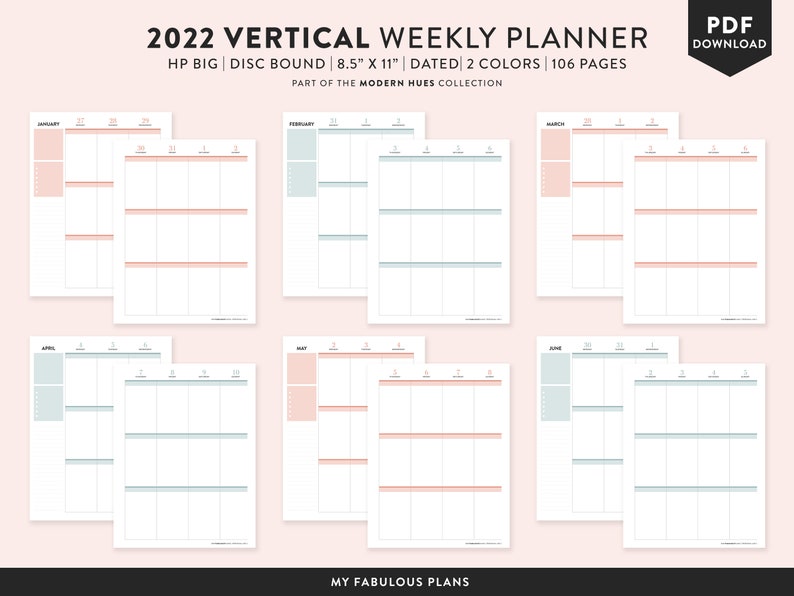 Happy Planner Big Printable Vertical Layout Weekly Planner - Etsy