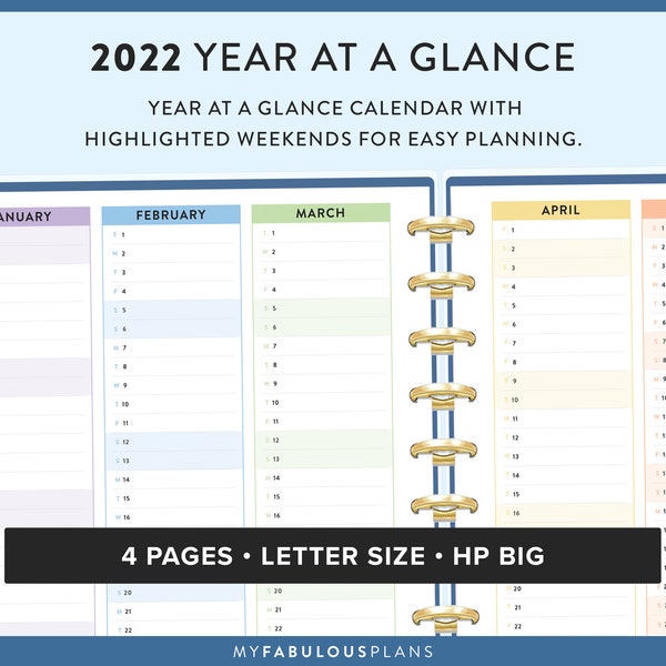 Yearly Calendar - Etsy