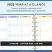 Printable Year at a Glance Planner Insert Dated Yearly Calendar Yearly ...