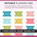 Printable Divider Tabs Editable Planner Tabs Tabs Template Foldable ...