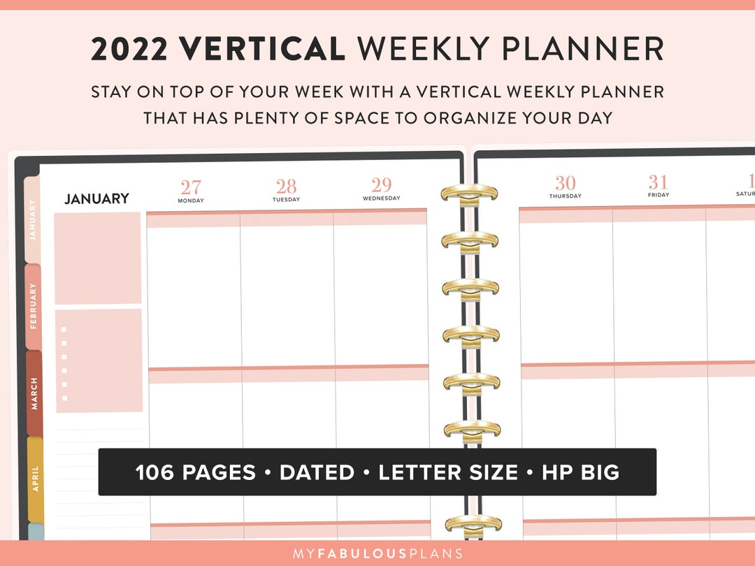 Happy Planner Big Printable Vertical Layout Weekly Planner - Etsy