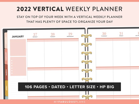 Happy Planner Big Printable Vertical Layout Weekly Planner - Etsy