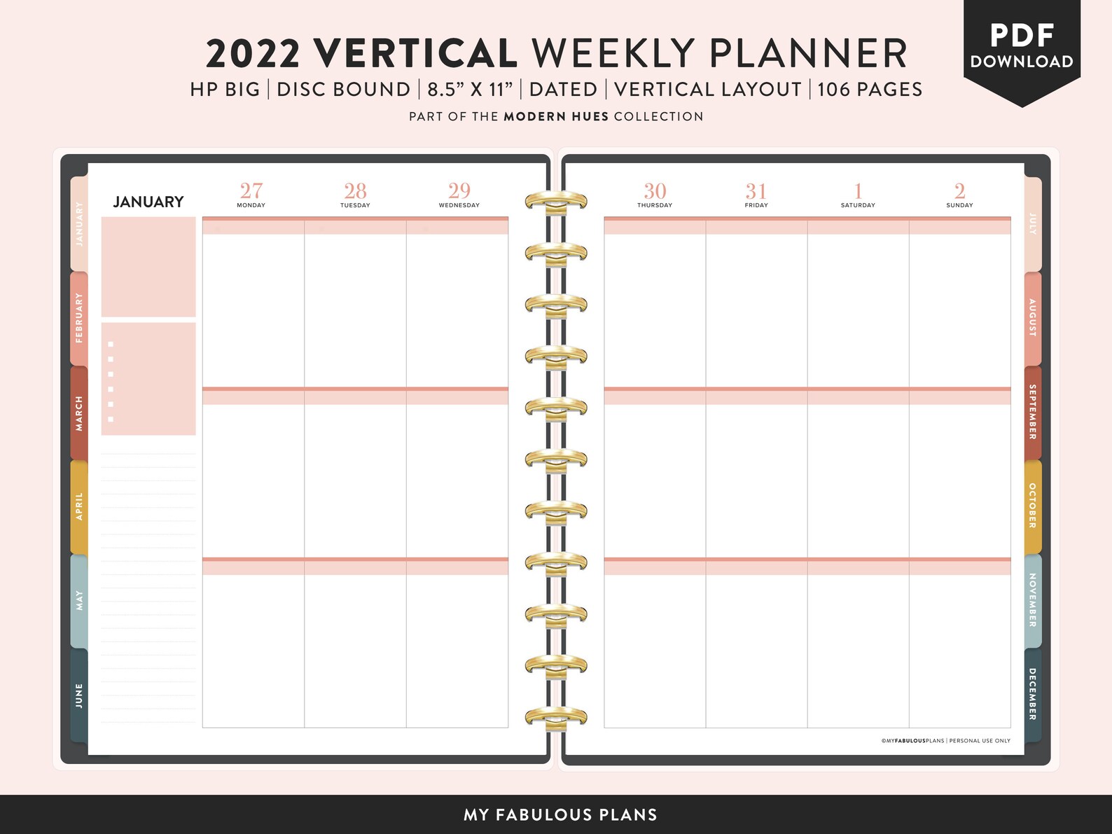 Happy Planner Big Printable Vertical Layout Weekly Planner - Etsy
