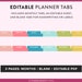 Printable Divider Tabs | Editable Planner Tabs | Tabs Template Foldable ...