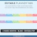 Printable Divider Tabs | Editable Planner Tabs | Tabs Template Foldable ...