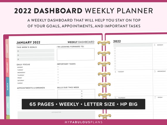 Happy Planner Big Printable Weekly Dashboard Layout Weekly - Etsy