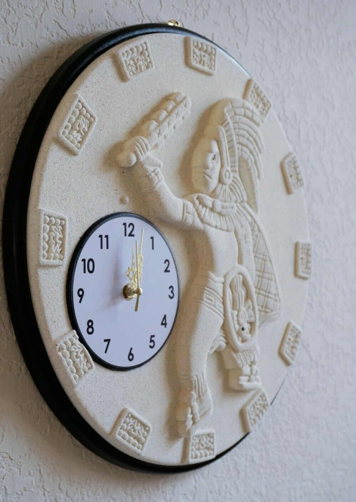 Handmade Aztec Warrior Clock Sculpture Wall Decor Limited Edition - Etsy