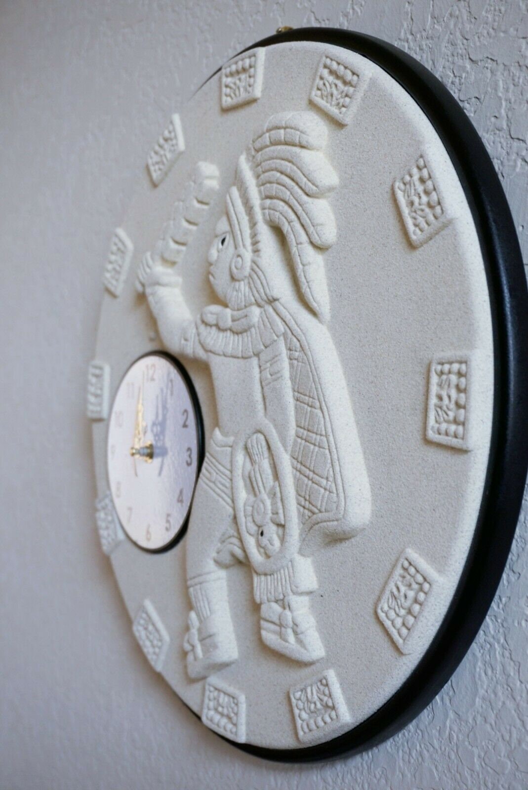 Handmade Aztec Warrior Clock Sculpture Wall Decor Limited Edition - Etsy