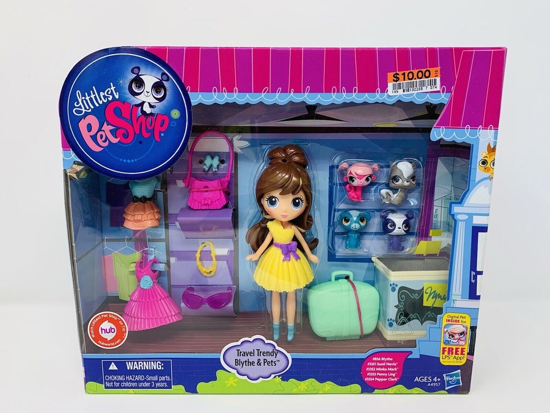 RARE NEW Littlest Pet Shop Travel Trendy Set Blythe Penny Minka LPS ...