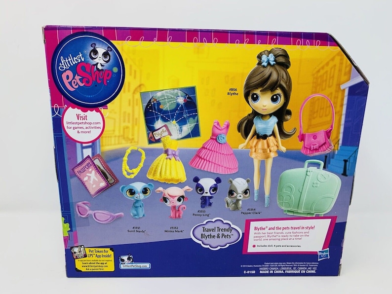 RARE NEW Littlest Pet Shop Travel Trendy Set Blythe Penny Minka LPS ...
