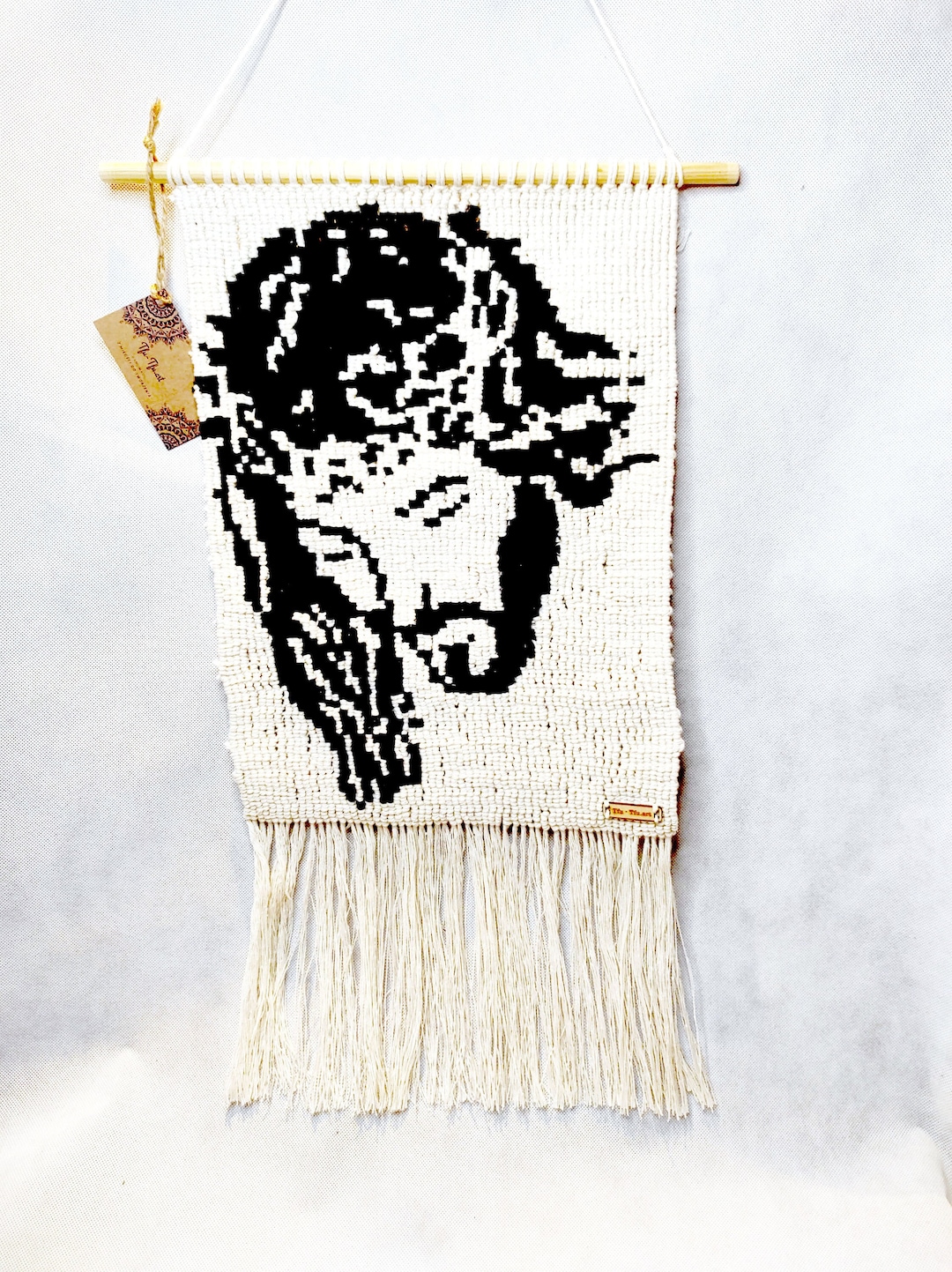 Religion Macrame, Portrait Jesus, Wall Hanging Macrame Portrait, Home ...