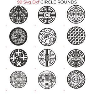 99 Svg Dxf Round Circle Decorative Boards Png Eps File for CNC Wood ...