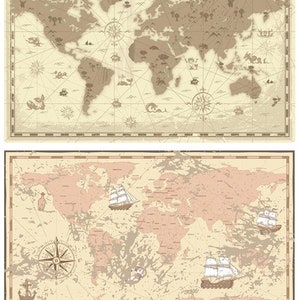 Old World Map Set SVG Cnc Laser Cut Engrave Vector File - Etsy