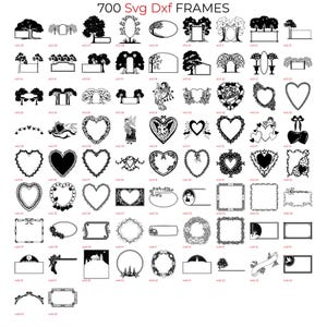 700 SVG DXF Frames Bundle – Art Deco, Vintage Floral, & Pattern Panels ...