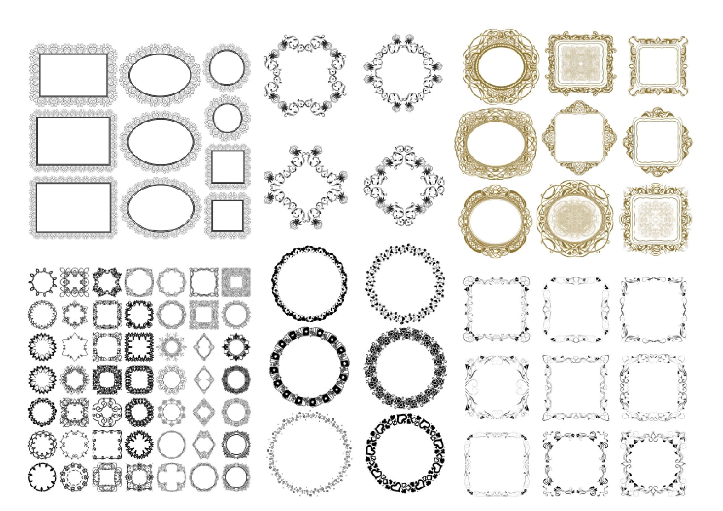 392 SVG PNG Decorative Frame Bundle Wedding Card Individual - Etsy UK