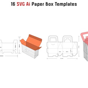 16 SVG Ai Packaging Shipping Box Laser Cut Template Bundle Cricut ...