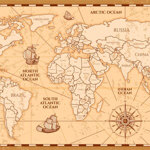 Old World Map Set SVG Cnc Laser Cut Engrave Vector File - Etsy