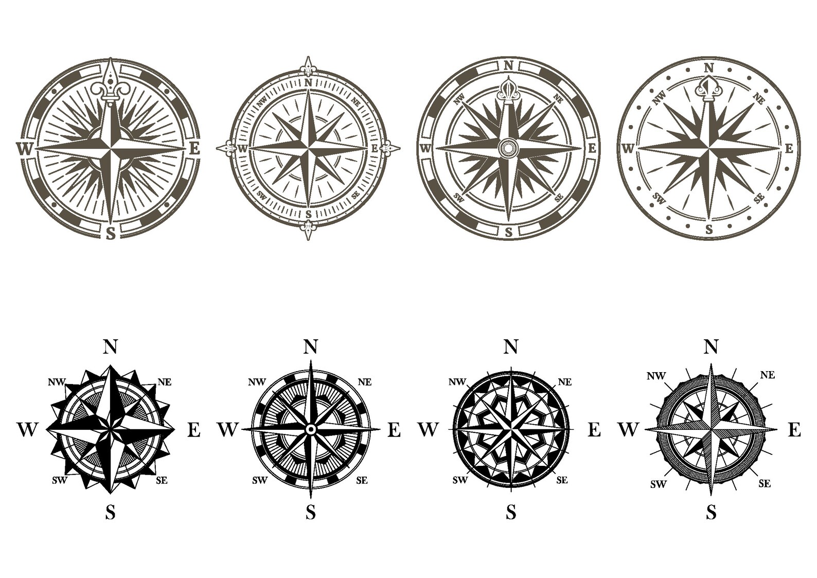 57 SVG Compass Bundle Cnc Laser Cut Engrave Vector Files - Etsy