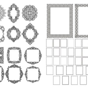 Elegant Frame SVG Bundle 432 SVG Wedding Card Templates | Victorian ...
