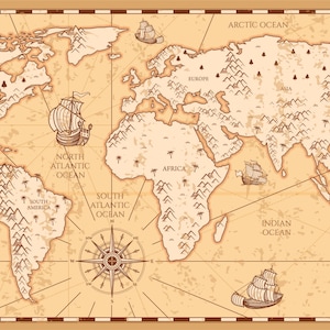 Old World Map Set SVG Cnc Laser Cut Engrave Vector File - Etsy