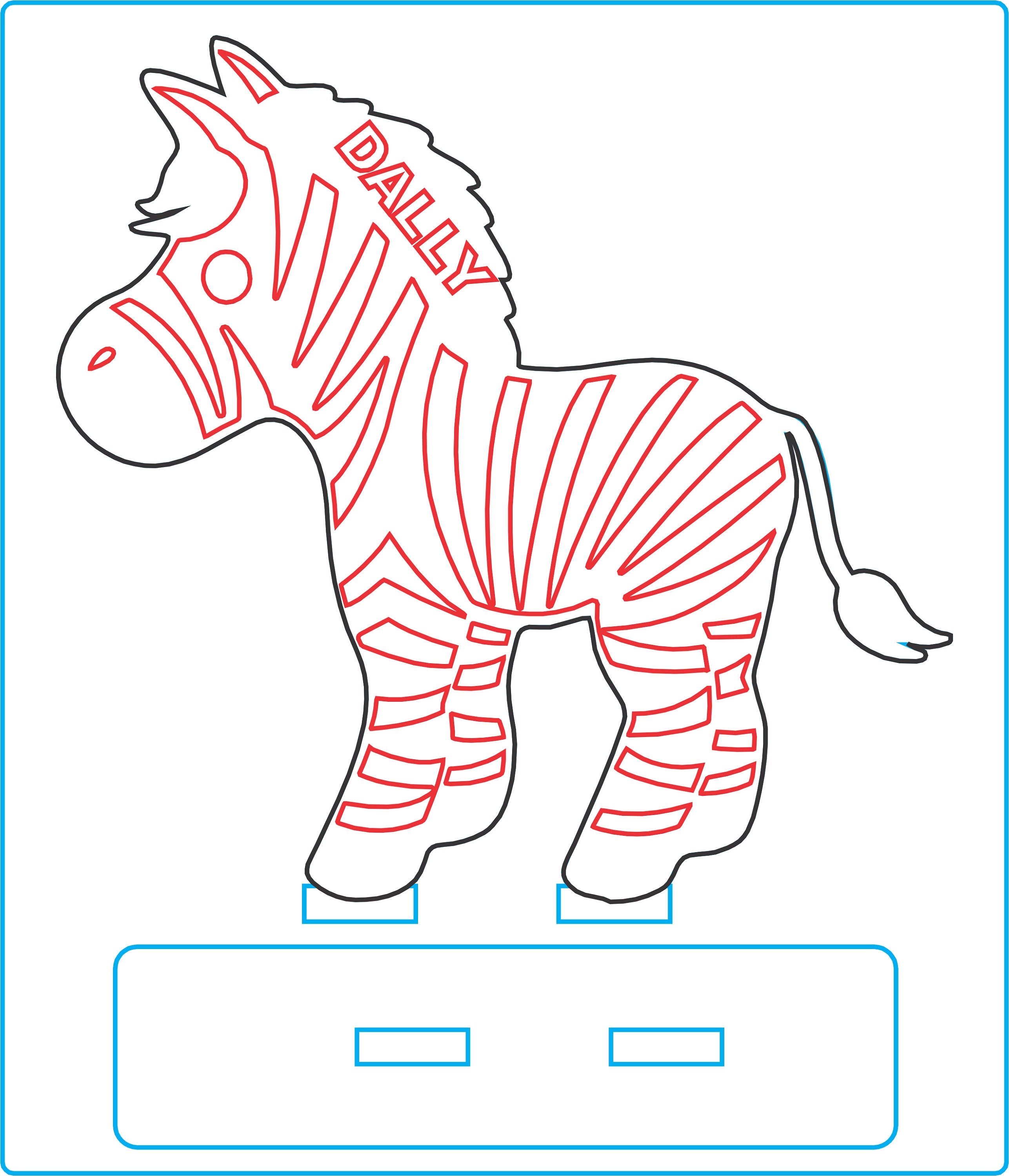 Zebra With Stand Svg Dxf Laser Wood Acrylic Cut Thickness 3 Mm - Etsy