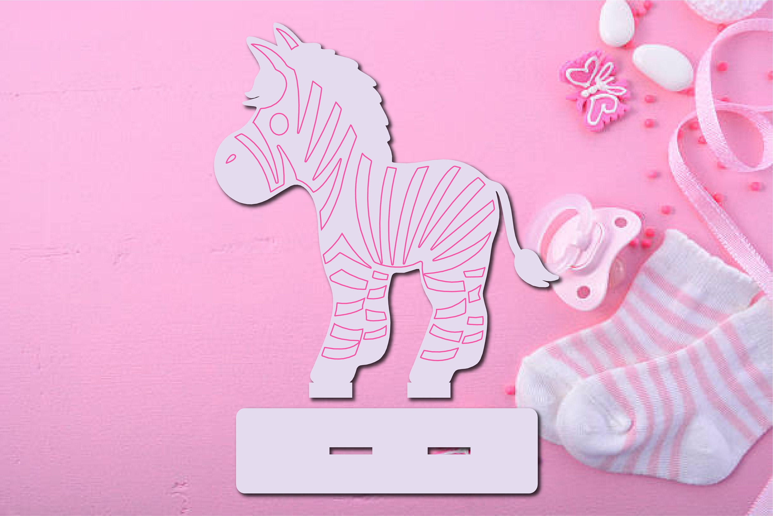 Cebra con Soporte Svg Dxf Laser Madera Acrílico Corte Espesor 3 mm ...