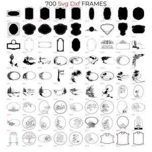 700 SVG DXF Frames Bundle – Art Deco, Vintage Floral, & Pattern Panels ...