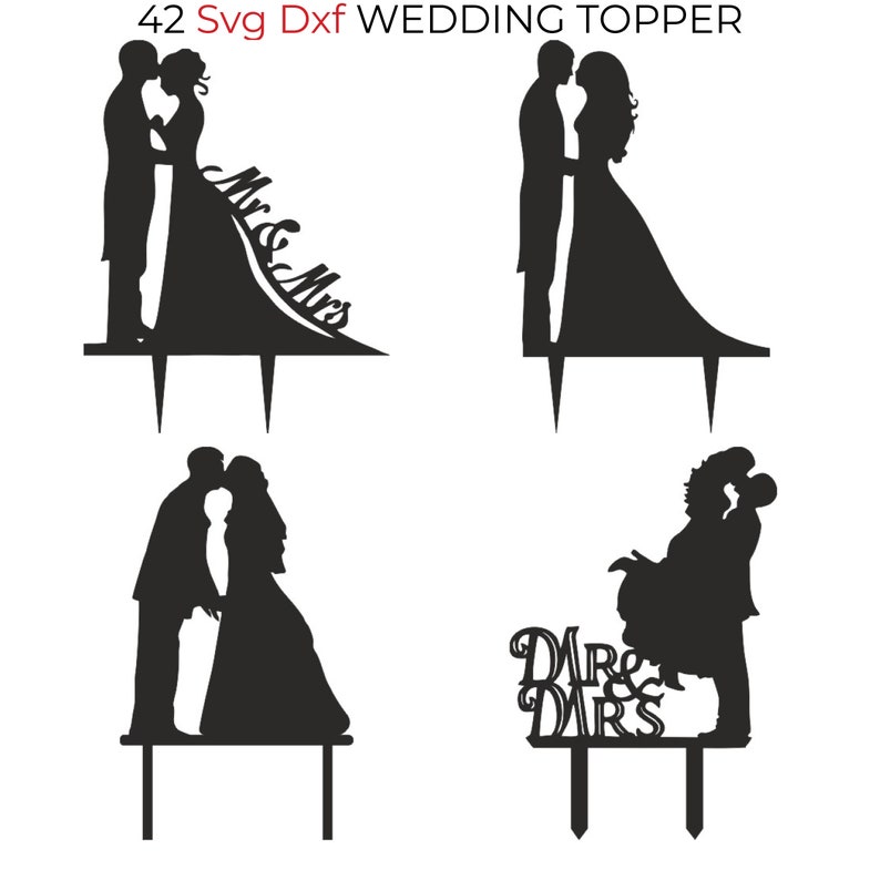 42 SVG DXF Wedding Topper for Plexi Acrylic Laser Cut Engrave - Etsy