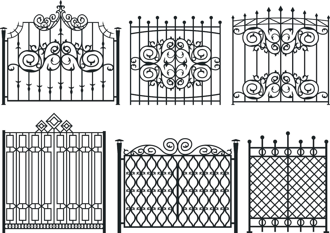 Vintage Iron Gate SVG DXF Bundle – CNC Plasma & Laser Cut Gate Designs ...