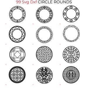 99 Svg Dxf Round Circle Decorative Boards Png Eps File for CNC Wood ...