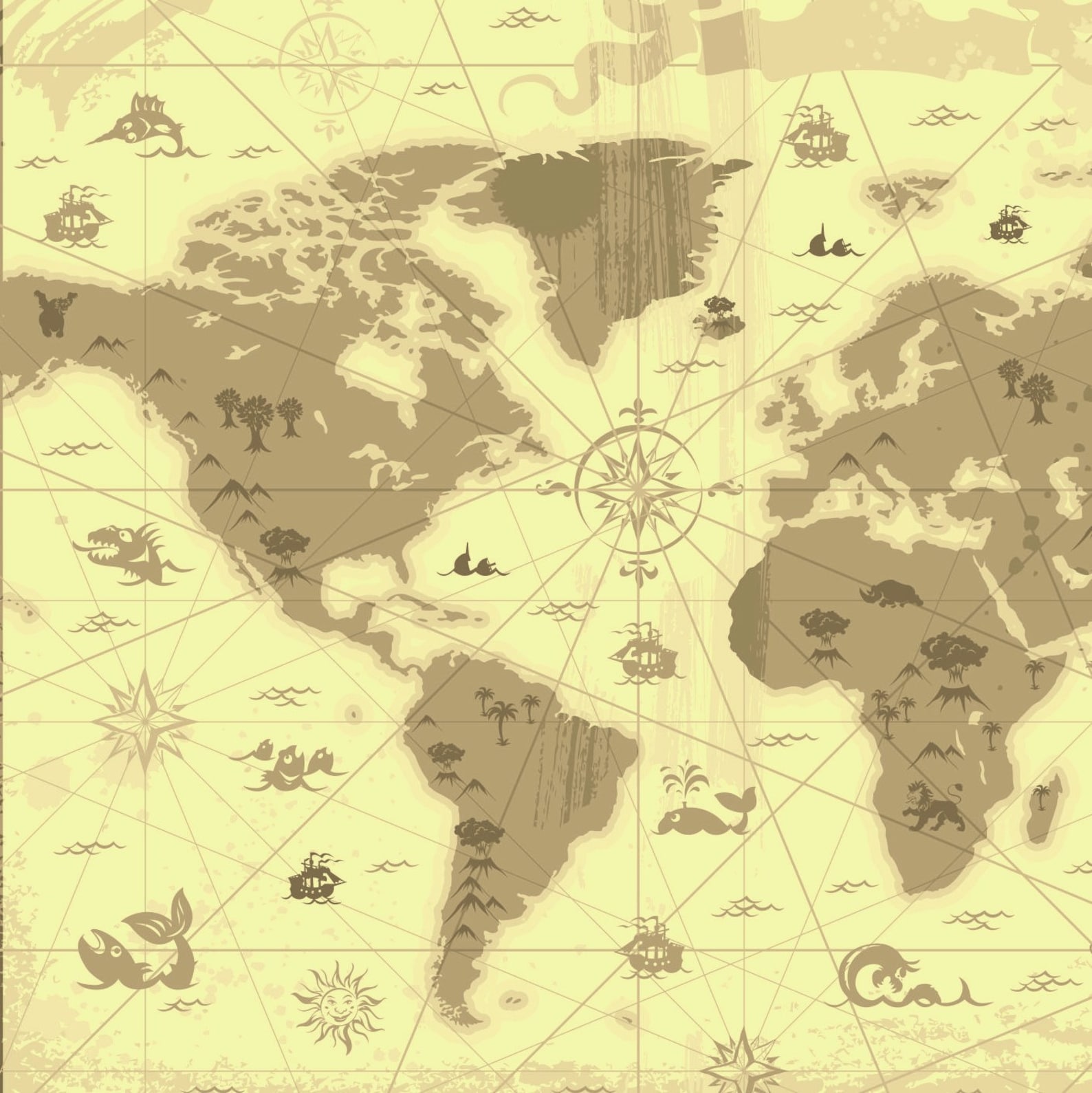 Old World Map Set SVG Cnc Laser Cut Engrave Vector File - Etsy