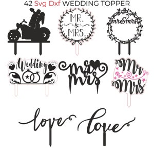 42 SVG DXF Wedding Topper for Plexi Acrylic Laser Cut Engrave - Etsy