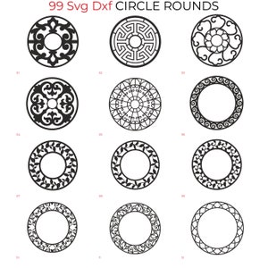99 Svg Dxf Round Circle Decorative Boards Png Eps File for CNC Wood ...