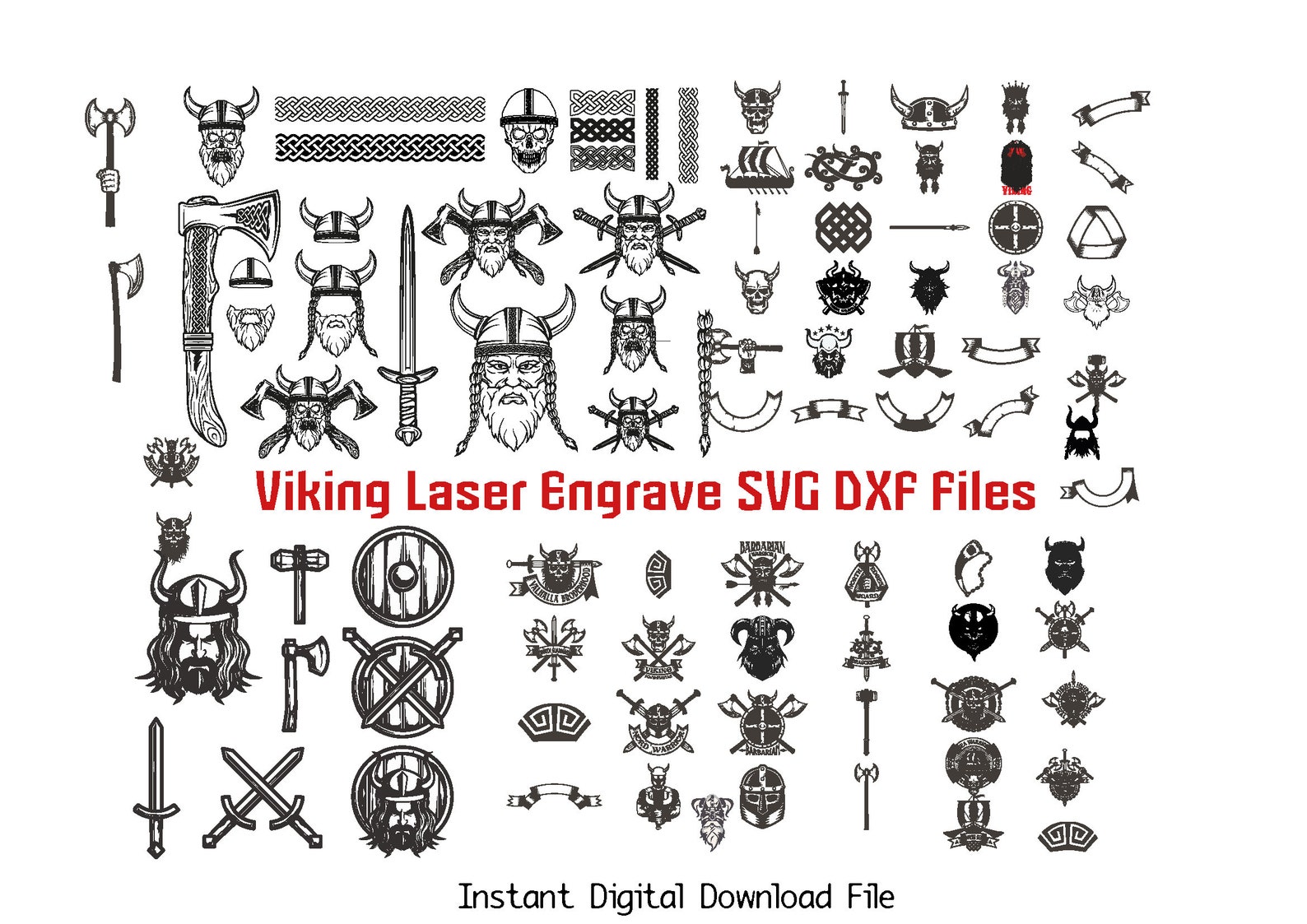 64 Vikings SVG DXF Files for Wood Laser Cut Engrave - Etsy